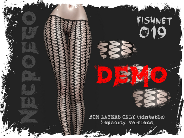 Second Life Marketplace - NECROEGO - Fishnet 019 - DEMO